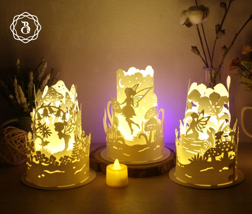 Combo Of 3 Items Cute Fairy Paper Lanterns SVG - Paper Cut Lamp Fairy ...